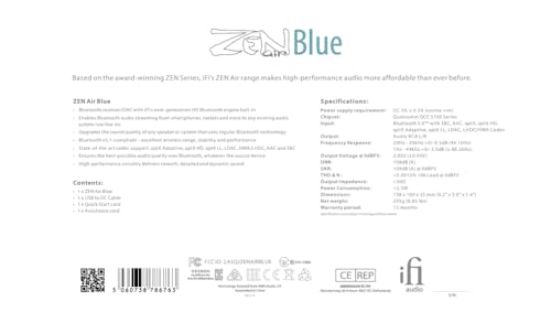 IFi Zen Air Blue - High Resolution Bluetooth Streamer - Update Your ...