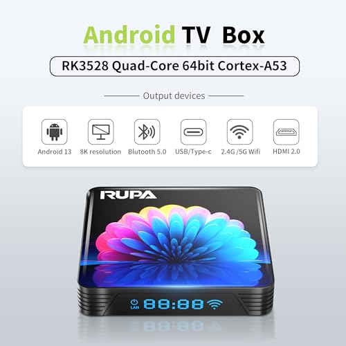 RUPA Android TV Box (2nd Gen) Android Box 13.0 4GB RAM 64GB ROM New ...