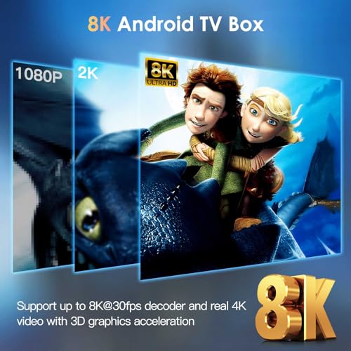 Android TV Box 2025, Android Box 13.0 4GB RAM 64GB ROM WiFi 6 8K 6K 4K ...