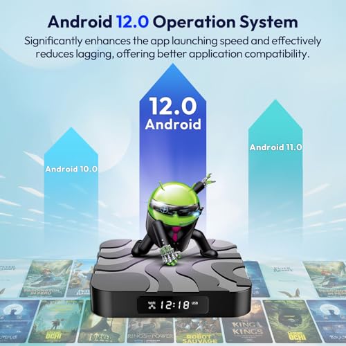 EASYTONE Android 12.0 TV Box 4GB RAM 64GB ROM, Android Box 2025 H618 ...